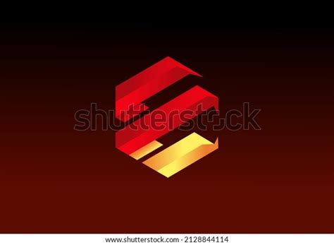 Logo Typography Letter E Polygon Vector Stock Vector Royalty Free