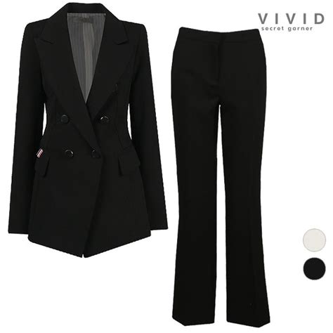 포스티 Vivid Set 여성 더블 봄가을 정장자켓 정장팬츠 세트