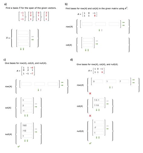solved a b find a basis b for the span of the given