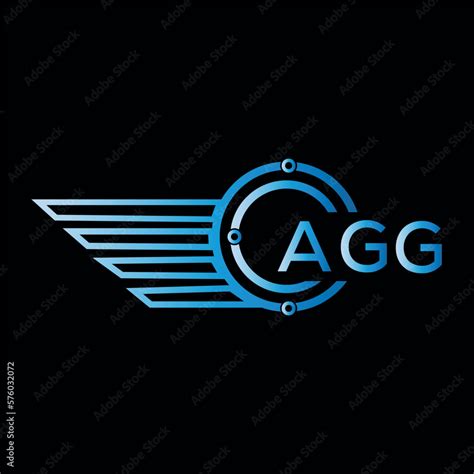 Agg Logo Letter Logo Agg Blue Image On Black Background Agg