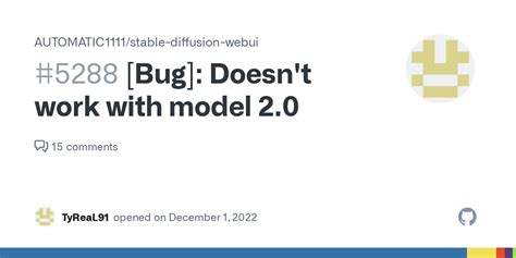 Bug Doesn T Work With Model Issue AUTOMATIC Stable Diffusion Webui GitHub