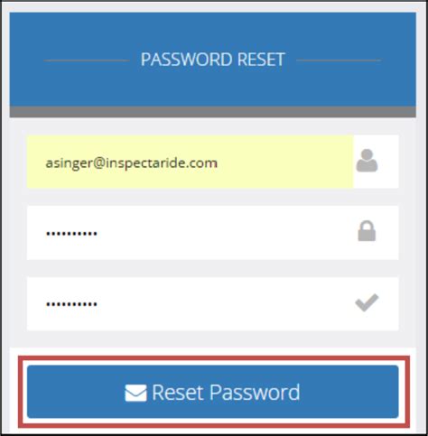 Reset Your Password Inspectaride