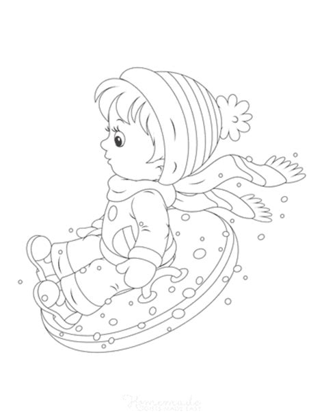 Kolorowanka Chłopiec Jeździ Na Sankach Pobierz Wydrukuj Lub Pokoloruj Online Już Teraz