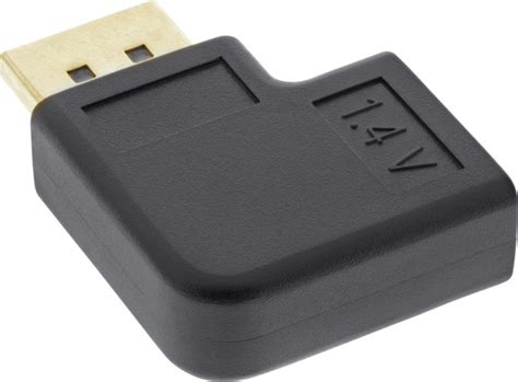 Inline Displayport [socket] On Displayport [plug] Adapter Right Angled