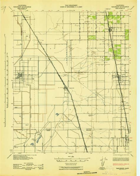 Earlimart Ca 1942 62500 Scale Map By United States Geological