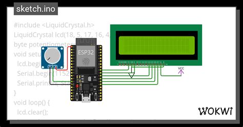 Lcd With Potentiometer Value Display Wokwi ESP STM Arduino Simulator