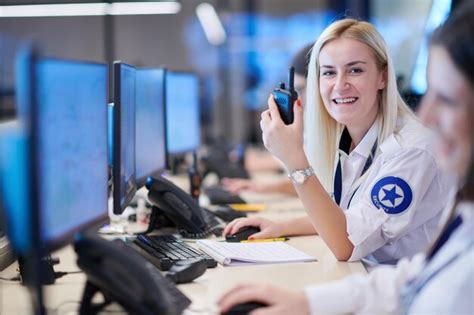 Premium Photo Female Security Operator Working In A Data System