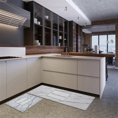 맞춤형 플란넬 맞춤형 바닥 매트 검정색 미끄럼 방지 세탁 가능 피로 방지 복도 세탁실 책상 사무실 러그 Aliexpress