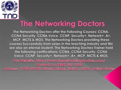 Ppt The Networking Doctors Avail The Best Courses For Cisco Ccna Training Powerpoint
