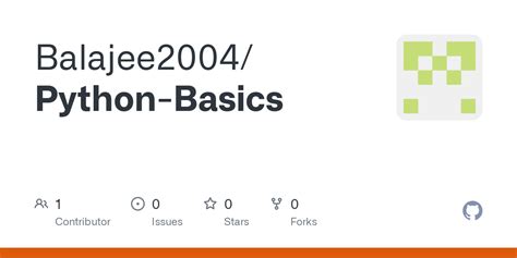 Github Balajee Python Basics