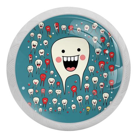 Tooth Glow In The Dark Round Cabinet Knobs Fluorescent Drawer Pulls 4