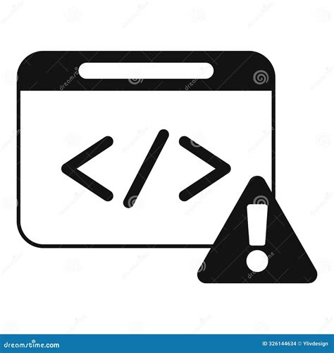 simple icon showing a coding error warning on a website stock