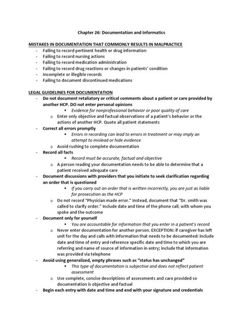 chapter 26 documentation and informatics mistakes in documentation