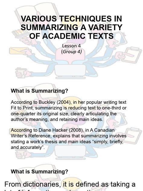 Various Techniques In Summarizing A Variety Of Academic Pdf Human Communication