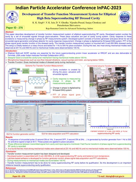 Pdf Indian Particle Accelerator Conference Inpac 2023 Development Of Transfer Function