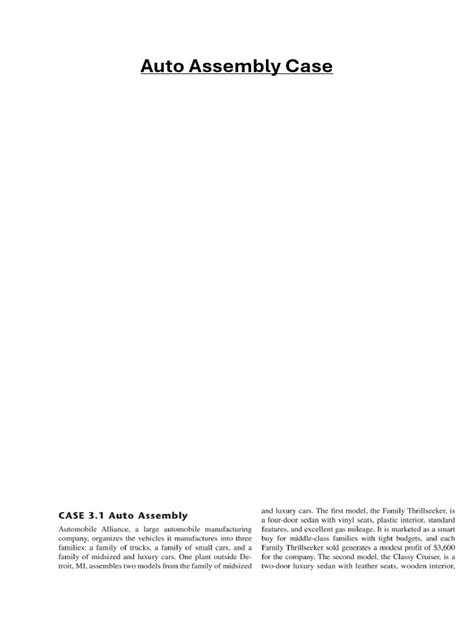 Auto Assembly Case Study Pdf