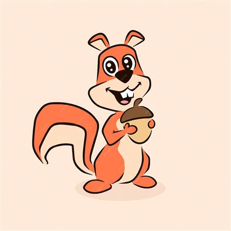 Premium Vector Vector Cartoon Squirrel Holding Nut