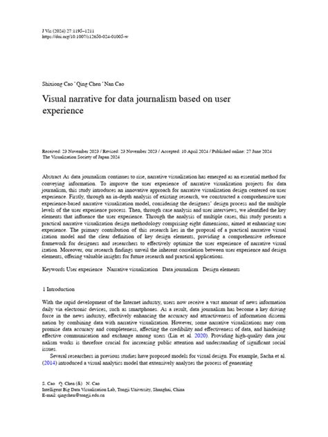 5 Visual Narrative For Data Journalism Based On User Experience Pdf