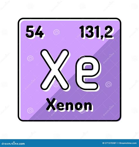 Xenon Chemical Element Color Icon Vector Illustration Stock Vector