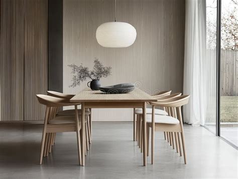 Minimalist Dining Room Interior Design Light Wood Table And Chairs