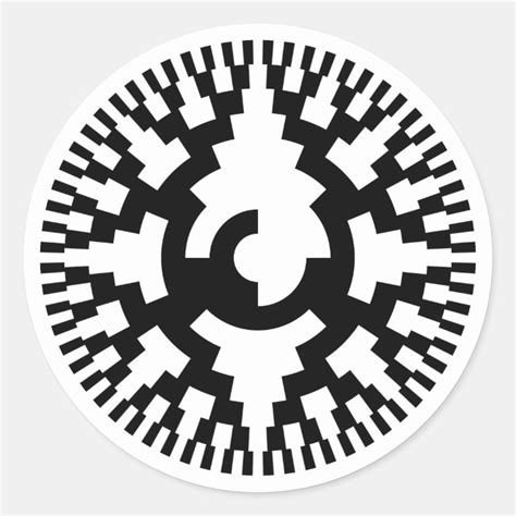 8 bit gray code rotary encoder classic round sticker