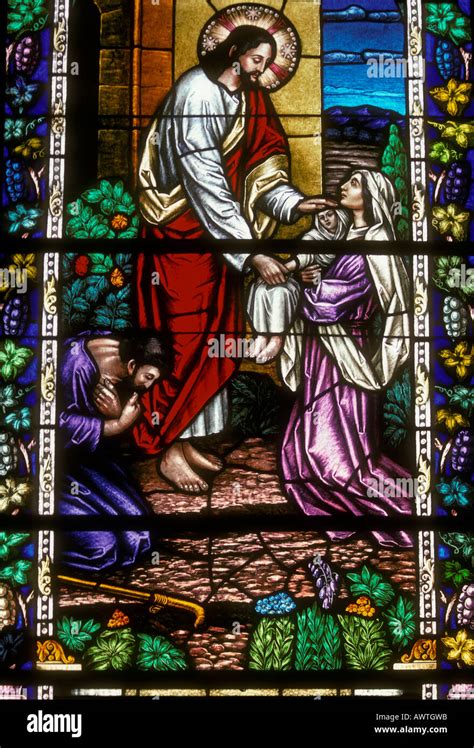 Stained Glass Stained Glass Window Jesus Healing The Sick Jesus