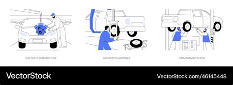 Assembly Shop In Automotive Industry Abstract Vector Image