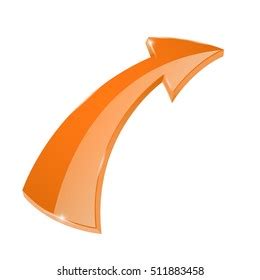 Orange Curved Arrow Vector Illustration Isolated Stock Vector Royalty