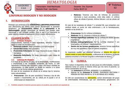 Linfomas Hodgkin Y No Hodking Lily Udocz
