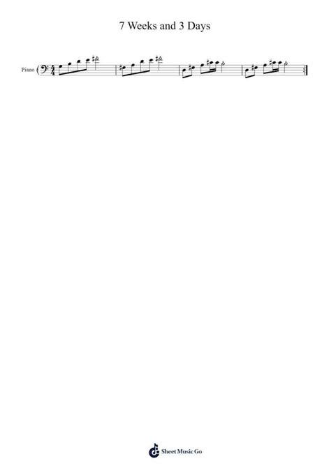 7 Weeks And 3 Days Sheet Music By Yungatita Arr Churwalsh