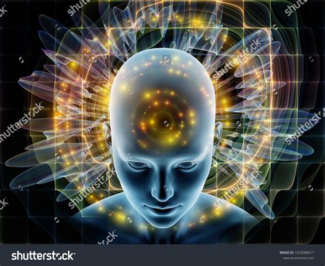 Energy Thought Series Human Head Encircled Stock Illustration