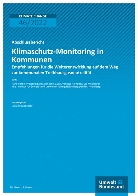 Klimaschutz Monitoring In Kommunen Umweltbundesamt