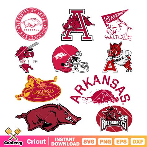 Arkansas Razorbacks Logo Bundle Svg Arkansas Razorback Football Svg