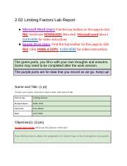 Limiting Factors Lab Report Collaboration Docx Limiting Factors Lab Report Microsoft