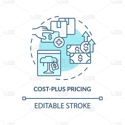 成本加成定价蓝绿色概念图标素材 花瓣网