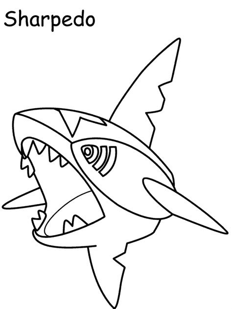 Sharpedo Pokemon Coloring Page Coloring Page And Coloring Book