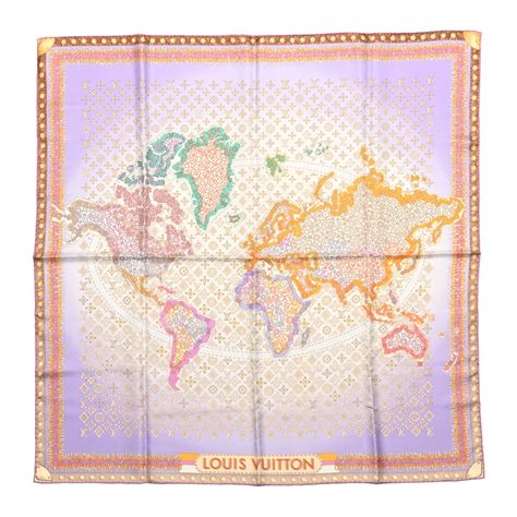 Louis Vuitton Silk Monogram Map Square Scarf 1073001 Fashionphile