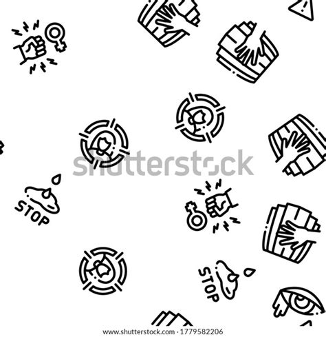Sexual Harassment Seamless Pattern Vector Thin Stock Vector Royalty