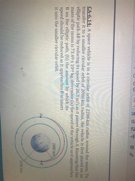 Solved A Space Vehicle Is In A Circular Orbit Of 2200 Km