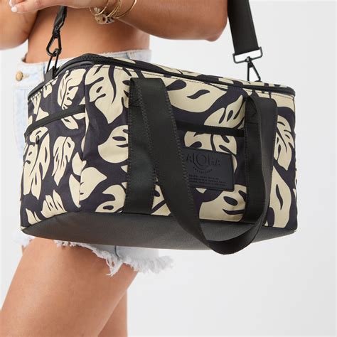 Laulea Packable Cooler In Sand On Black Aloha Collection