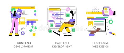 Front End Development Isolated Concept Vector Illustrations Stock Vector Illustration Of Flat
