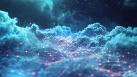 Futuristic Cloud Computing Network A Vision Of Data Flow And Digital Connectivity Stock