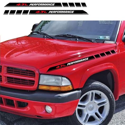 47l Performance Hood Decal Emblem For Dodge Dakota Durango For Jeep