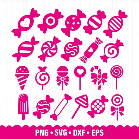 Candy Svg Bundle Candy Clipart Sweets Svg Lollipops Svg Colorful