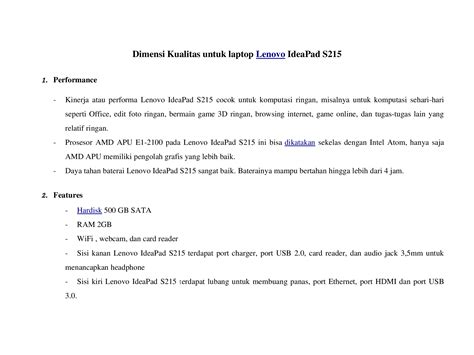 Docx Contoh Dimensi Kualitas Untuk Leptop Acer Dokumentips