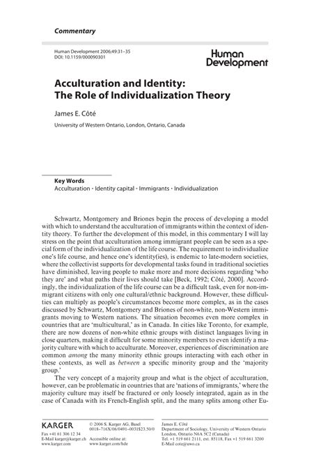 Pdf Acculturation And Identity The Role Of Individualization Theory