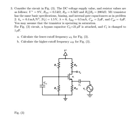 [get Answer] 3 Consider The Circuit In Fig 3 The Dc Voltage Supply Value And Resistor