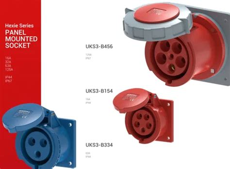 3 4 5p 63a Electrical Socket Outlet Ip67 Industrial Ac Wall Panel Mount Socket Socket Outlet