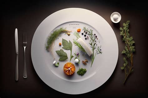Minimalist Gourmet Creation With Creative Food Elements And Clean