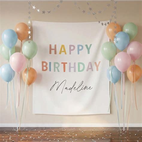 Custom Birthday Banner Happy Birthday Banner With Name Personalized